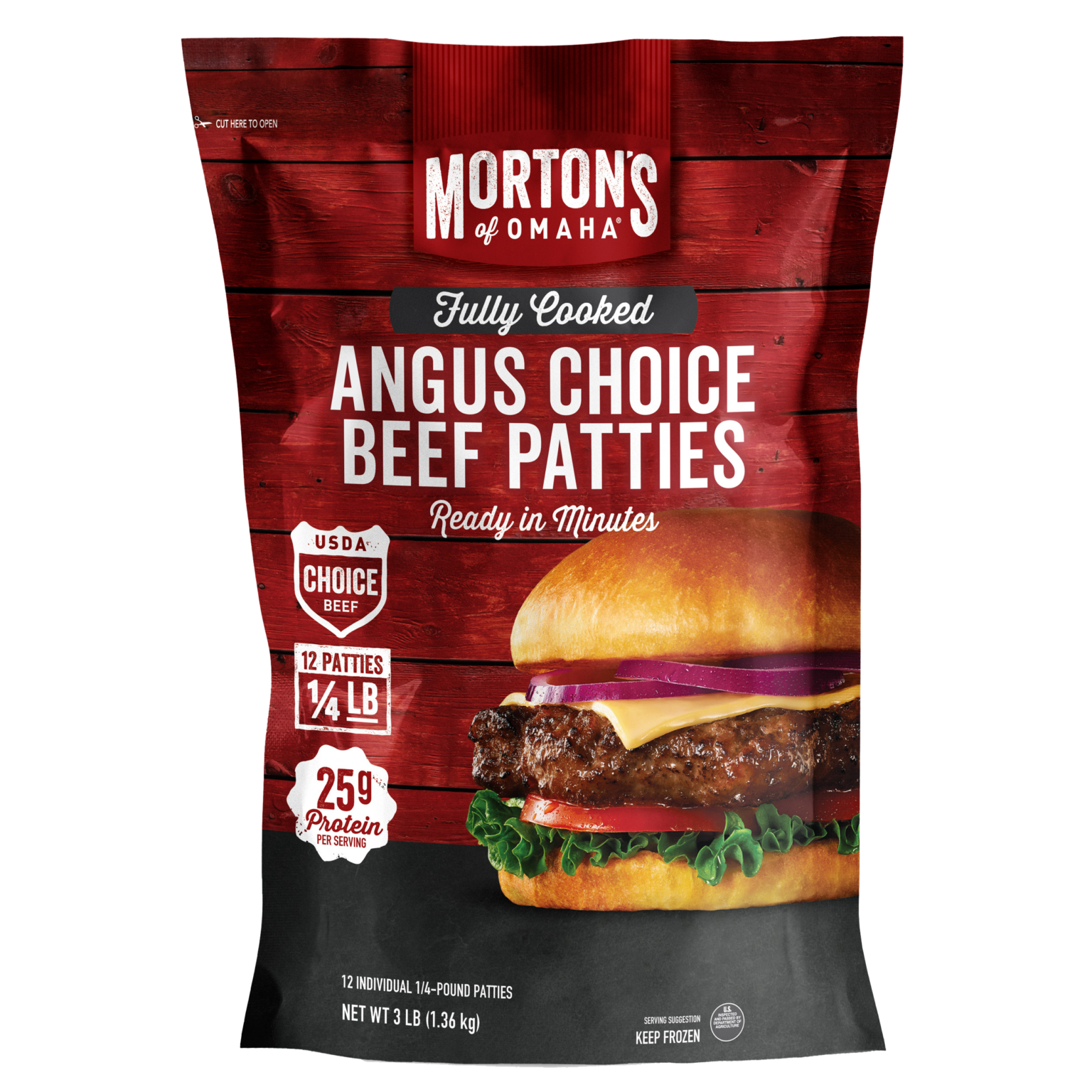Fully Cooked Angus Choice Beef Patties - Morton's of Omaha