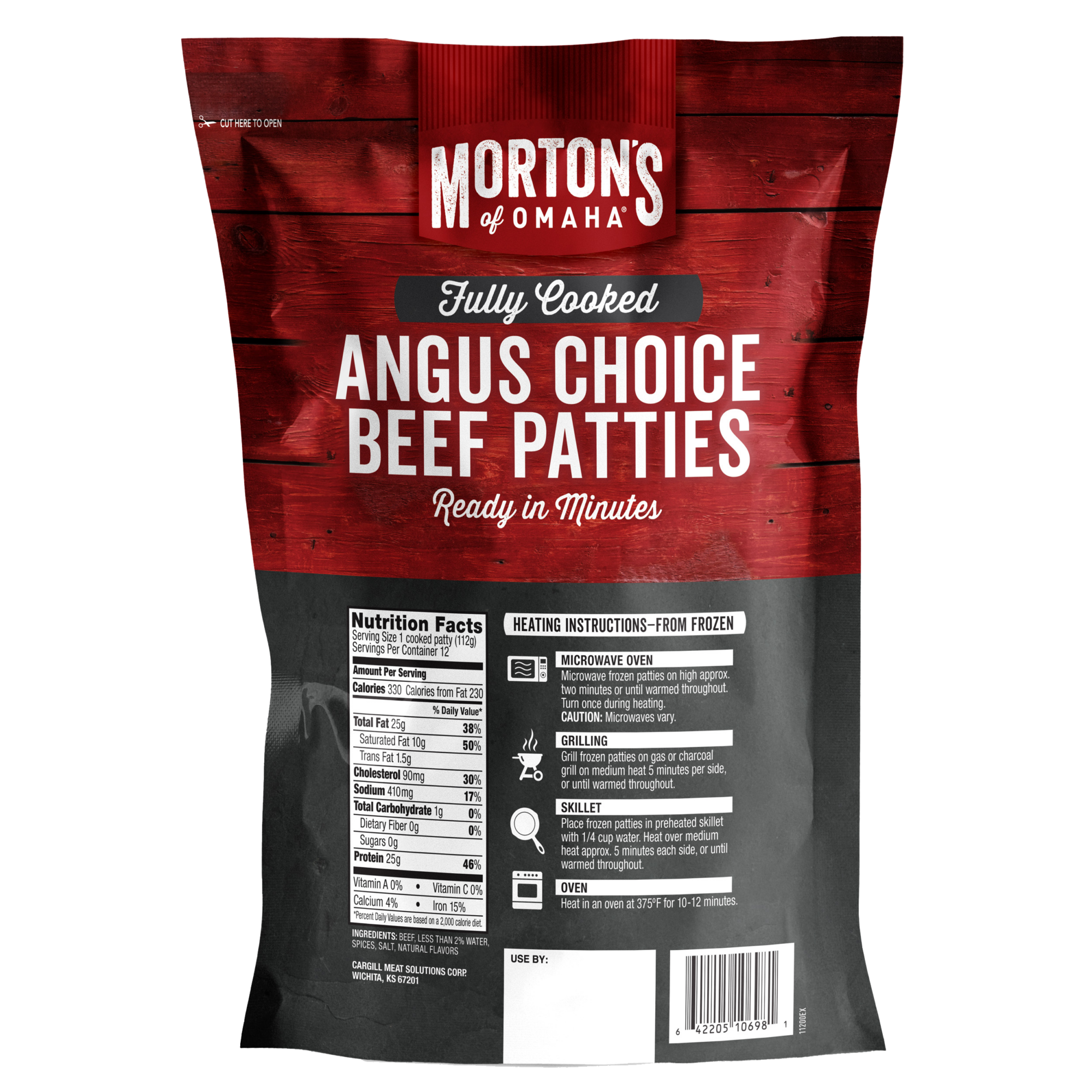 Fully Cooked Angus Choice Beef Patties - Morton's of Omaha